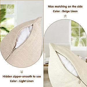 WANZELONYO Decorative Throw Pillow Covers Light Khaki 16x16 Inch Cushion Covers Square Couch Pillow Case Set of 6