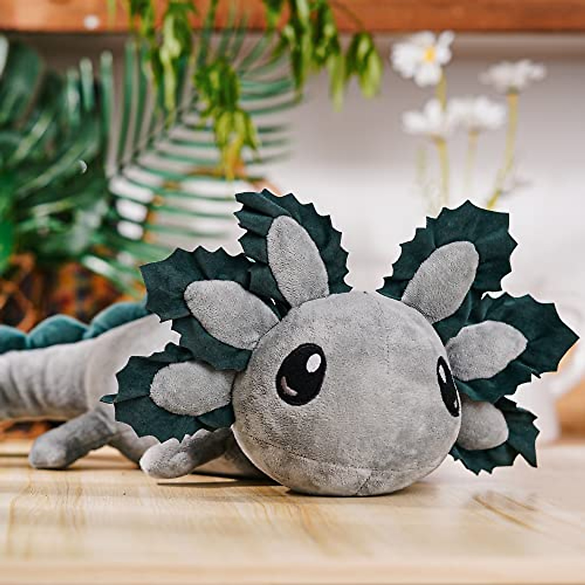 4Pound Axolotl Weigted Plush -Realistic, 26Inch Cute Grey AxOLOTL Plushie Large Weighted Stuffed Anmal Toy Christmas Birthday Gifts For Kids