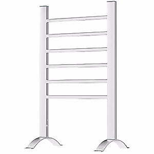 DAILYLIFE Towel Warmer 2-in-1, 6 Bars Heated Towel Rack Freestanding & Wall Mounted, Aluminum Frame for Bathroom