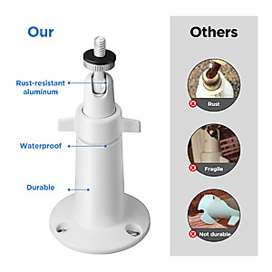 OLAIKE Smart Home Adjustable Indoor/Outdoor Metal Wall Mount (2 Pack) for Ring Stick Up Cam Wired/Battery & Indoor Cam, Arlo Pro/Pro 2/Pro 3/Pro 4/Ultra, Eufy Cam E / 2 / 2C, Wyze Pan v3, White