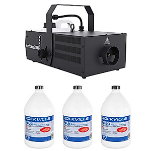 Chauvet DJ Hurricane 2000 Professional DMX Fog Machine Fogger W/Built-In Timer Bundle with Rockville RFJG Gallon Fog/Smoke Juice Fluid For Chauvet American DJ ADJ Machines