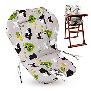 Lomgwumy High Chair Pad,high Chair Cover/seat Cushion, Light and Breathable, Soft and Comfortable, Cute Pattern, Suitable for Most High Chairs, Baby Dining Chairs (Grey Sheep Pattern)