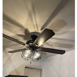 EFINEHOME Set of 2 Industrial Vintage Rustic Bulb Covers| DIY Farmhouse Metal Wire Cage for Hanging Pendant Lighting | Light Fixture Lamp Guard| Lampshade Replacement Accessories (Globe)