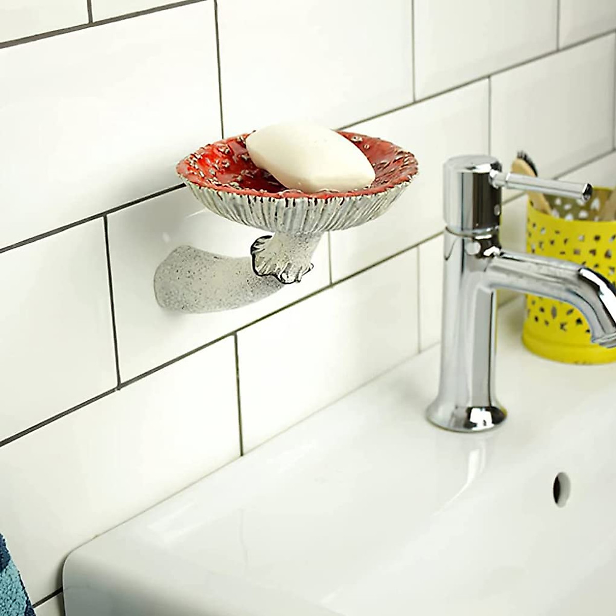 Eaarliyam Wall Shelves, Mushroom Hanging Shelf, Wall Floating Shelf, Resin Storage Shelves Ornaments for Bedroom Living Room Bathroom (Size: M)