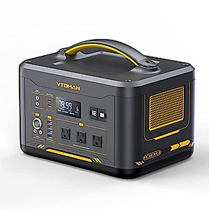 VTOMAN 1000 Portable Power Station 1408Wh 1000W (Peak 2000W), Solar Generator Station, LiFePO4 (LFP) Battery Powered Generator with 3x Pure Sine Wave 1000W AC Outlets for Outdoor Camping & Home Backup