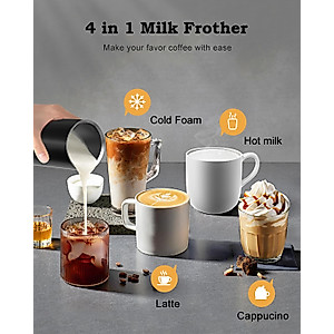 ZACME Single Serve Coffee Maker for K Cups&Ground Coffee with Milk Frother, 3 in 1 Small Single Cup Coffee Machine, 28oz Water Thank, 6 to 14 oz Brew Sizes