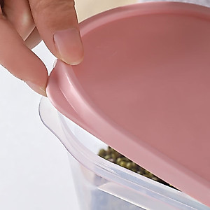 Typutomi 2pcs Rice Storage Bin, 1.9L Cereal Storage Container Food Airtight Container with Pouring Spout abd Measuring Cup for Oatmeal, Grain, Pasta, Flour, Dog Cat Food Canister(Blue&Green)