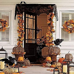 LOOGOOL Halloween Black Spider Web Fabric by The Yard for Halloween Party Decoration DIY Craft, Black 39 x 59 Inch