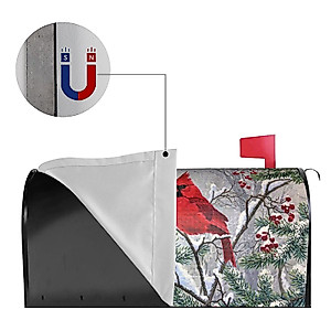 Winter Mailbox Covers Magnetic Bird Mailbox Cover Winter Mailbox Cover Magnetic Mailbox Wraps Standard Size 18" X 21" Holiday Garden Mailboxs Decorations for Outside