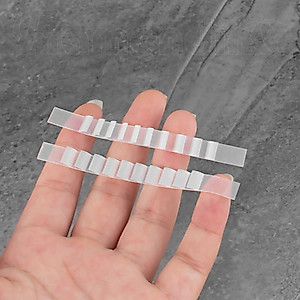 Framendino, 100 Pack Non-Slip Rubber Hanger Grips Adhesive Clothes Hanger Grip for Wood Hangers Clear(3.6" x 0.24")