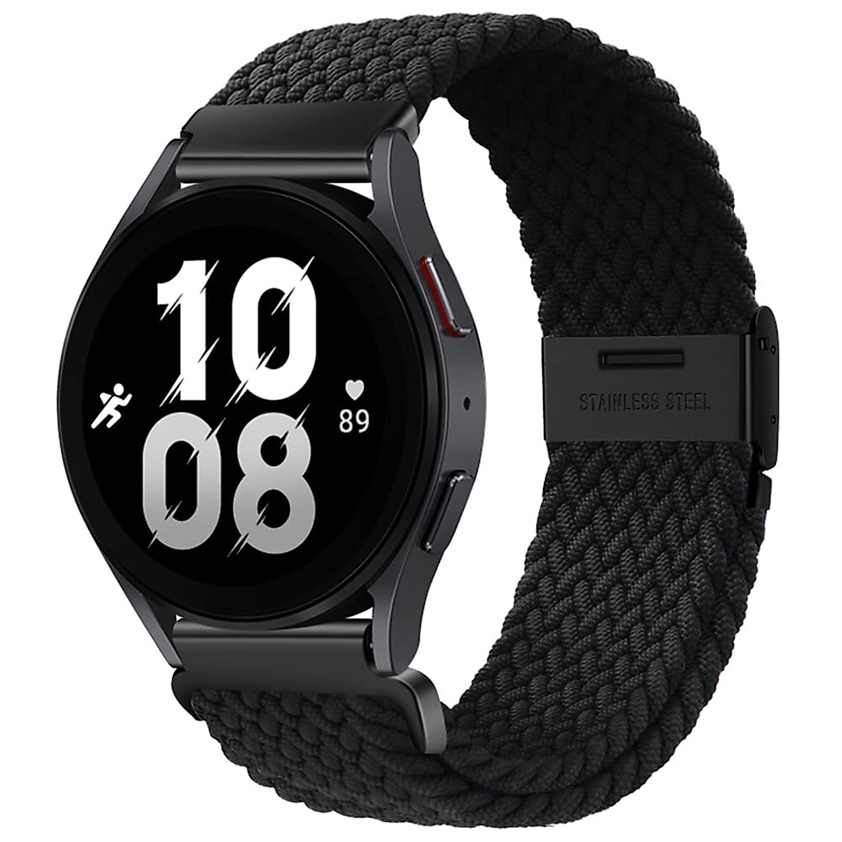 20mm Sport Loop Band Compatible with Samsung Galaxy Watch 7 6 5 4 Band 40mm 44mm/Watch 5 Pro 45mm/Galaxy Watch 4 6 Classic Band 42mm 46mm 43mm 47mm/Watch 3 41mm/Active 2 Nylon Braided Strap Women Men
