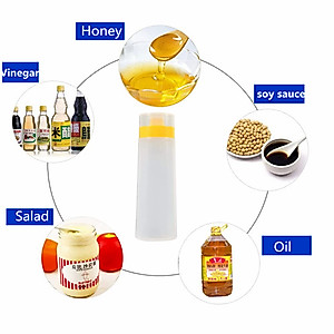 Ebonee 4 Hole Squeeze Sauce Bottle, Jam Squeeze Bottle with Cap Lids for Ketchup, Mayonnaise, Olive Oil, Salad Dressing, Condiment Dispenser (2 Pack)