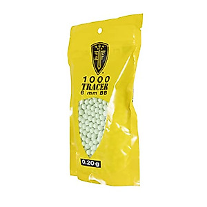 Elite Force Tracer BBS Glow-in-The-Dark Premium 6mm Airsoft BBS Ammo, 1000 Count, 0.20 Gram, One Size