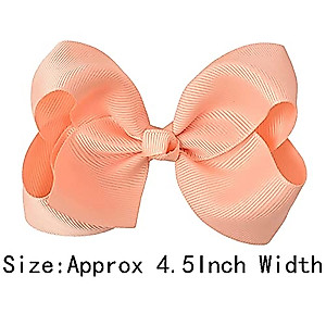 WillingTee 40colors 4.5" Hair Bows for Girls Grosgrain Ribbon Big Hair Bows Alligator Clips Hair Accessories for Baby Girls Infants Toddlers Teens Kids Children 40 Colors