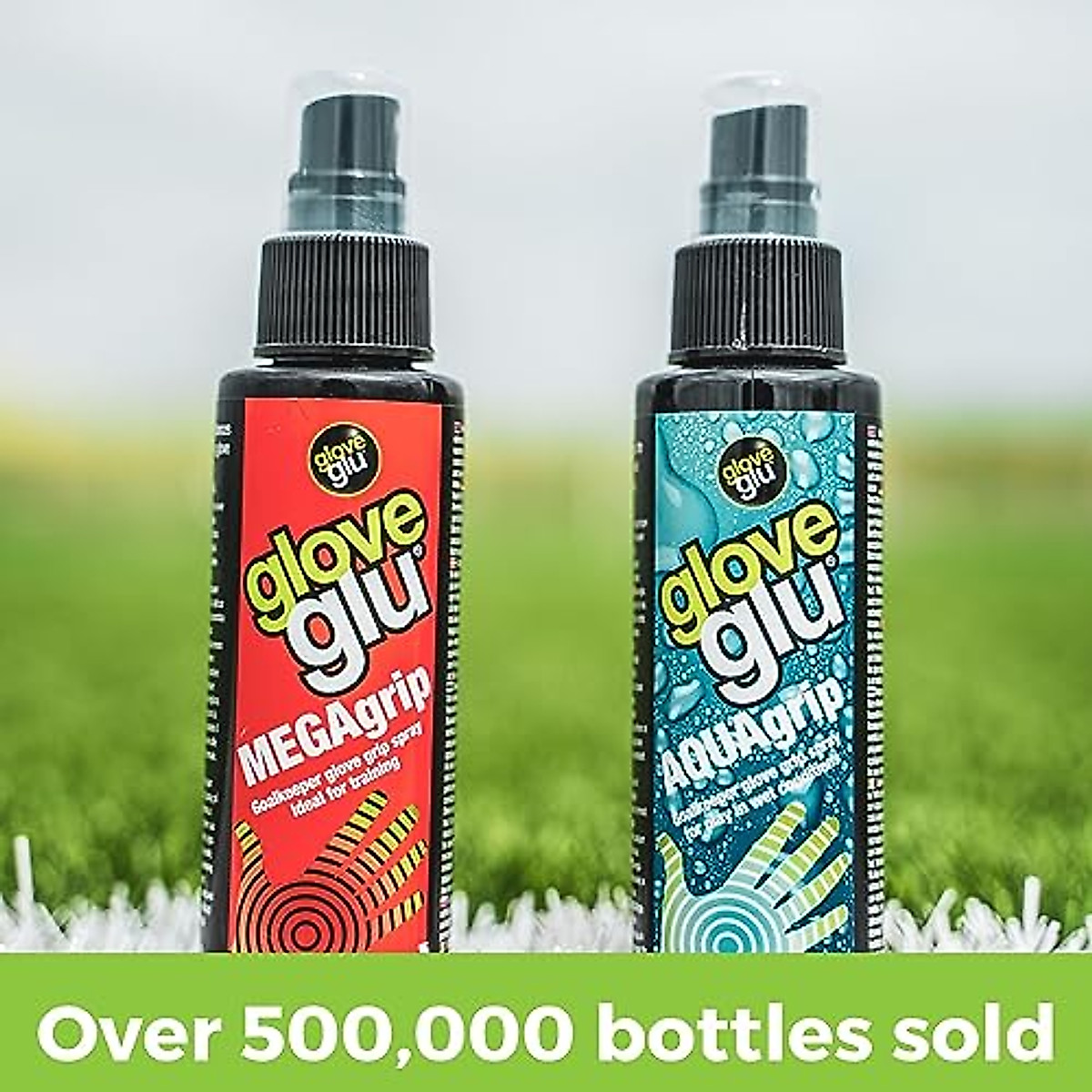 gloveglu MEGAgrip+ AQUAgrip Goalkeeper Glove Grip Spray Bundle. Contains gloveglu MEGAgrip 120ml + gloveglu AQUAgrip 120ml