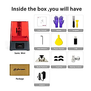 phrozen Sonic Mini LCD Resin 3D Printer, Matrix LED UV Light Tech, Monochrome/Mono LCD Screen, Longer Working Hours, for Jewelry-Making and Miniatures (Sonic Mini)