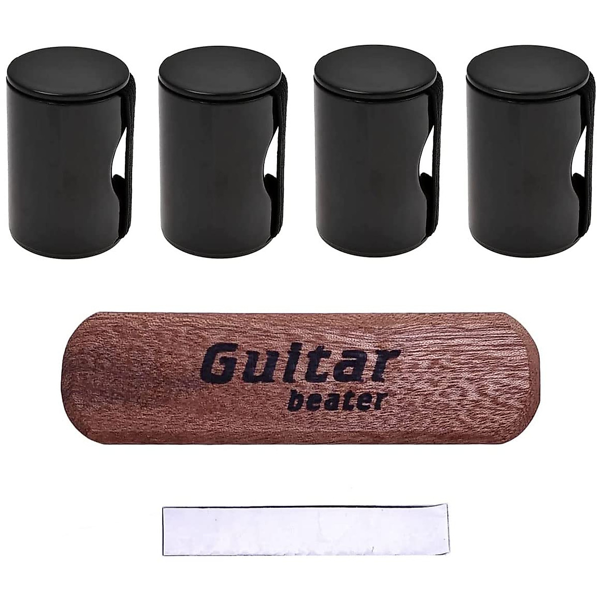 TUOREN 4pcs Finger Sand Shakers Rhythm Beater Board Hand Percussion Instrument Set Playing Accompaniment on Guitar Ukulele Cajon Drum Accessory
