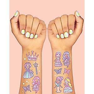 xo, Fetti Princess Temporary Tattoos for Kids - 40 Glitter styles | Unicorn Birthday Party Supplies, Butterfly Favors + Magical Decorations