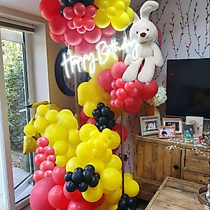 Red Black Yellow Balloon, 60 Pcs 12 Inches Cartoon Game Balloons for Kids Cartoon Theme Party Decorations Birthday Balloons Baby Shower Engagement Party Supplies