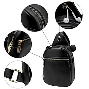 Peicees Small Crossbody BagS for Women Leather Cell Phone Purse Fanny Packs Fashion Chest Bag For Travel