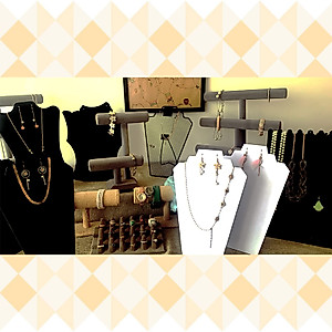 Codant 12.5 Inch Black Velvet Necklace Display Stands for Selling,Tabletop Necklace Display Stand for Jewelry, Foldable Jewelry Display Stands for Selling and Shows(set of 12)