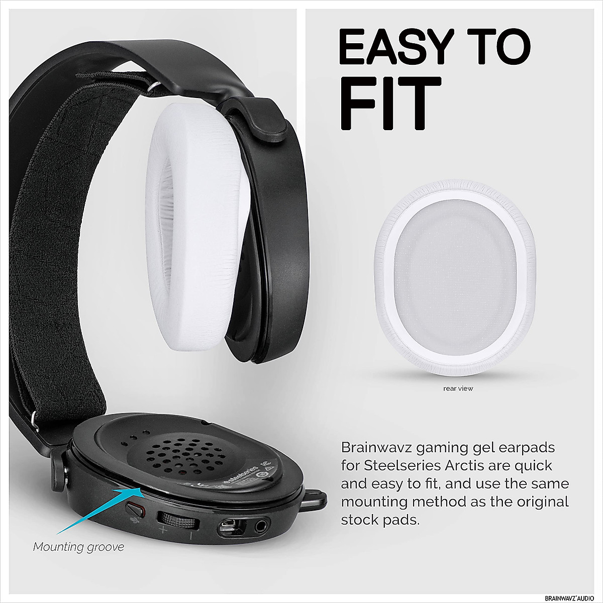 SteelSeries Arctis Earpads - Memory Foam & PU Leather (White) for Arctis 1, 3, 5, 7, 9X, Pro & Prime Headsets