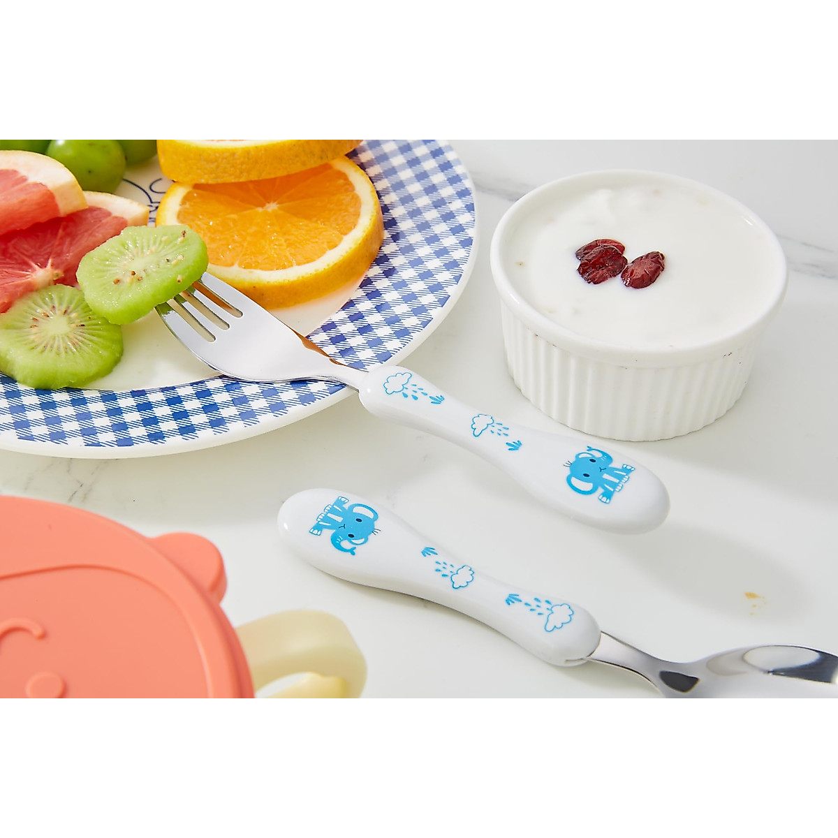 ANNOVA Kids Silverware 6 Pieces Set Children's Flatware - Stainless Steel Cutlery - 3 x Safe Forks, 3 x Dinner Spoons - Safe Toddler Utensils Without Knives for Lunch Box BPA Free (Blue)