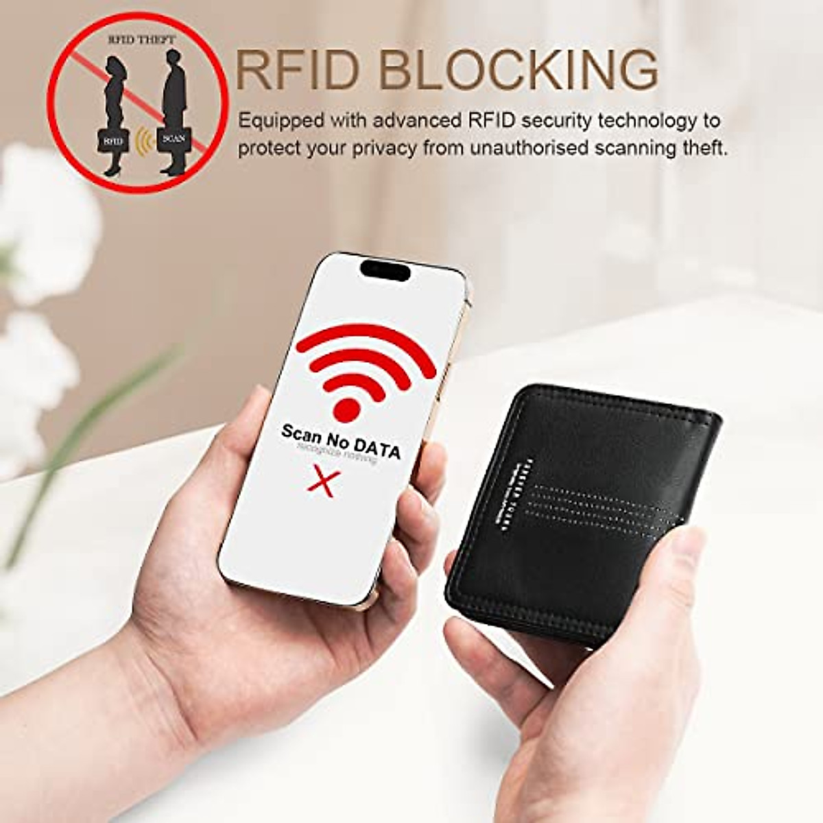 APHISON Womens Wallet, RFID Wallet Women Sequin Line Vegan Leather Slim Bifold Compact Small Wallet for Women with ID Credit Card Holder Zipper Coin Pocket Wallet Black