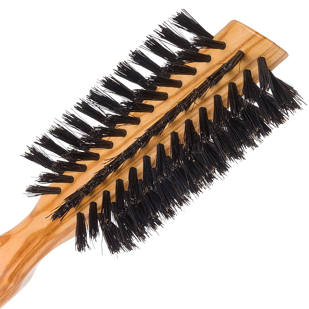 REDECKER Wild Boar Bristle Half Round Hairbrush with Waxed Olive Wood Handle, 8-1/2-Inches - Natural Boar Bristle Hair Brush Half Round - Imported Half Rounded Hair Brush - Half Round Hair Brush