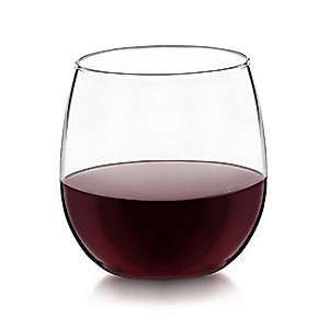 Libbey Stemless 12-Piece Wine Glass Party Set for Red and White Wines