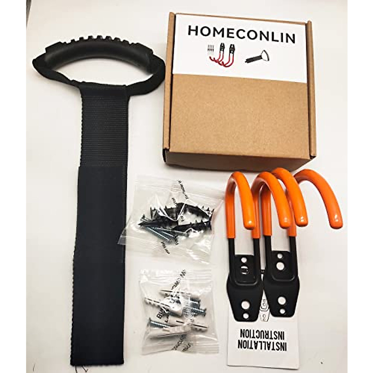 Garden Hose Hanger Wall Mount,Cast Iron Garden Hose Holder Storage(2PC) (Orange)