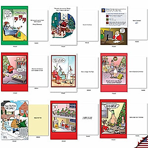 NobleWorks - Variety Pack of 36 Funny Assorted Christmas, New Year Cards Box Set, Mixed Occasions w/Envelopes Holiday for Men, Women (36 Designs, 1 Each) - Favorite Holiday Toons AC6736XXG-B1x36