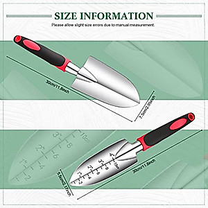Gardening Shovel Set, Garden Hand Shovel Garden Trowel Transplant Trowel Aluminum Alloy Planting Tools with Rubber Handle for Gardening, Cultivating, Gardening, Planting Supplies (Red)
