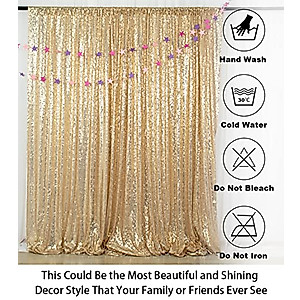 ShinyBeauty Sequin Backdrop 8ftx10ft Light Gold Sequin Fabric Backdrop Drapes Sparkle Backdrop for Photoshoot Glitter Backdrop for Birthday Party Backdrop Background