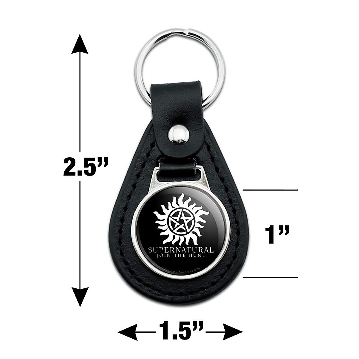 GRAPHICS & MORE Supernatural Anti Possession Symbol Black Leather Keychain