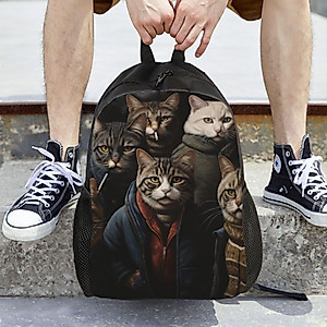 Xerial Cool Cat Backpack Waterproof Anti Theft Durable Light Laptop Bag Backpacks For Women Men Travel Gym Backpack