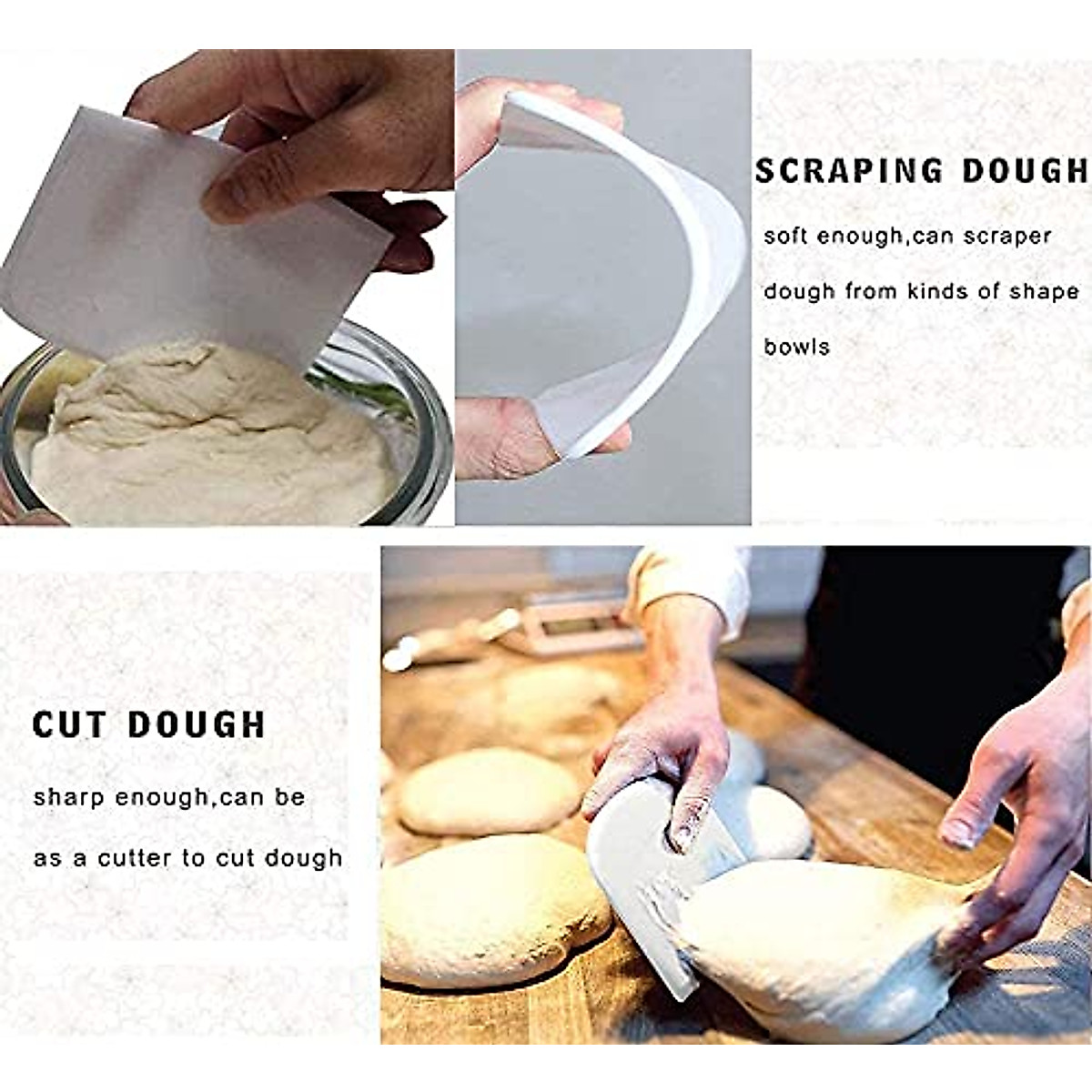 Danish Dough Whisk, Dutch Style Bread Whisk For Dough Cooking Kitchen with Stainless Steel Danish Whisk Bread Mixer 13" and Dough Scraper