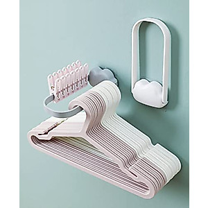 Hanger Organizer, Drill-free Wall-mounted Foldable, Space Saving Hanger Storage Rack Holder, Hanger Organizer Stacker for Adult or Child Clothes Hangers, Grey
