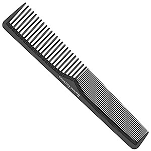Styling Comb | Professional 7 Inch Black Carbon Fiber Anti Static Chemical And Heat Resistant Comb For All Hair Types | Fine and Wide Tooth Comb For Men and Women | By Bardeau Essentials (Single)