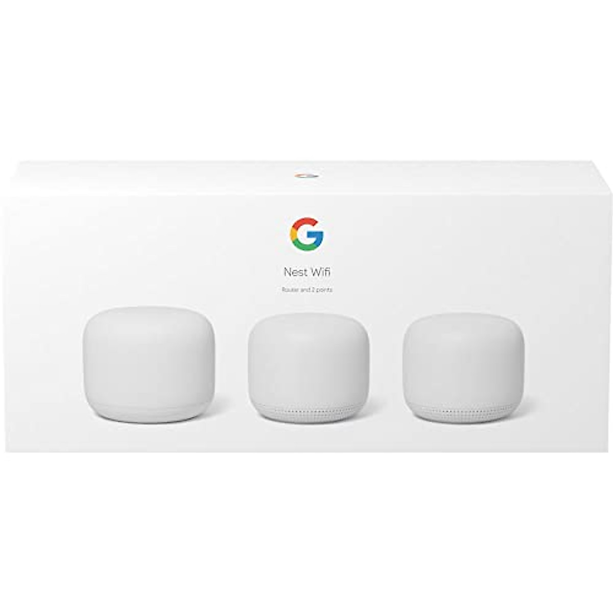 Google Nest WiFi - AC2200 (2nd Generation) Router and Add On Access Point Mesh Wi-Fi System (3-Pack, Snow)