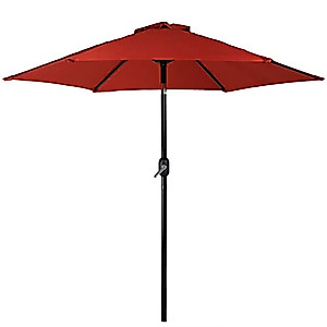 Sunnydaze 7.5 Foot Outdoor Patio Umbrella with Tilt & Crank, Aluminum, Burnt Orange