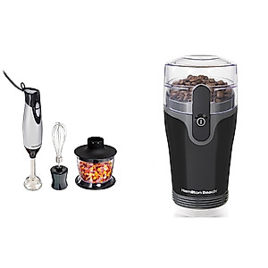 Hamilton Beach 4-in-1 Electric Immersion Hand Blender Bundle with Coffee Grinder and Accessories