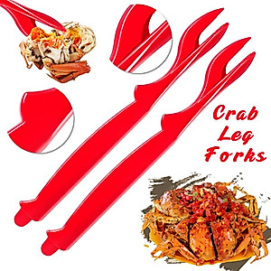 15PC Crab Lobster Crackers Tools, Seafood Tools Set Includes 2 Crab Crackers, 4 Lobster Shellers, 4 Crab Leg Forks, 2 Seafood Scissors, 2 Oyster Knives and 1 Storage Bag