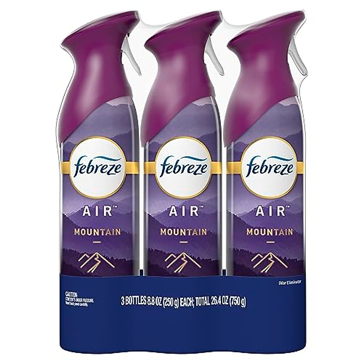 Febreze Air Fresheners, Room Spray Air Freshener, Bathroom Spray, Mountain Scent Air Effects, 8.8 oz. Can, Pack of 3
