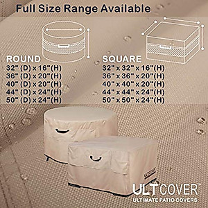 ULTCOVER Patio Fire Pit Table Cover Round 36 inch Outdoor Waterproof Fire Bowl Cover
