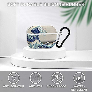Escanor Great Wave Off Kanagawa Compatible with AirPods Pro Case Cover Shockproof Protective Soft TPU Full Printed Headphone Cases for Girls Boys Women Men with Keychain, One Size
