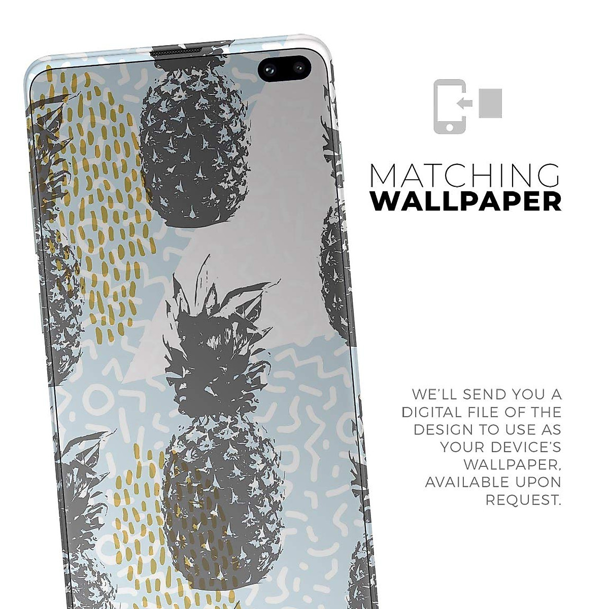 DesignSkinz Retro Summer Pineapple v5 Protective Vinyl Decal Wrap Skin Cover Compatible with The Samsung Galaxy S20 (Screen Trim & Back Glass Skin)