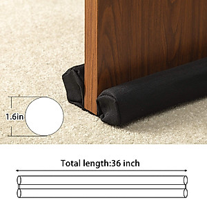 DreamQuil Door Draft Stopper, Under Door Draft Blocker Door Sweep Weather Stripping Door Seal, Black
