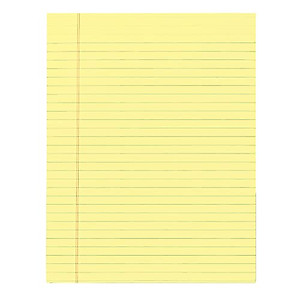 Office Depot Glue-Top Writing Pads, 8 1/2in. x 11in., Legal Ruled, 50 Sheets, Canary, Pack Of 12 Pads, 99412