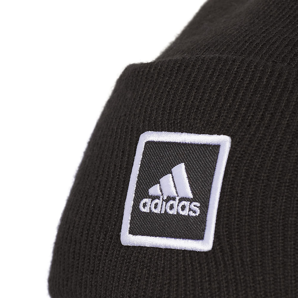 adidas Women's Wide Cuff Tall Fit Beanie, Cuffed Slouchy Acrylic Knit Cap/hat for Winter, Black/White, One Size